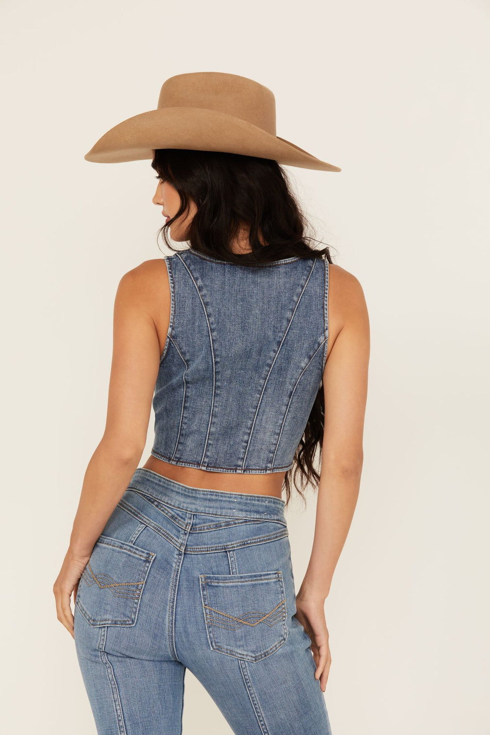 Ivywood Medium Wash Stretch Denim Vest