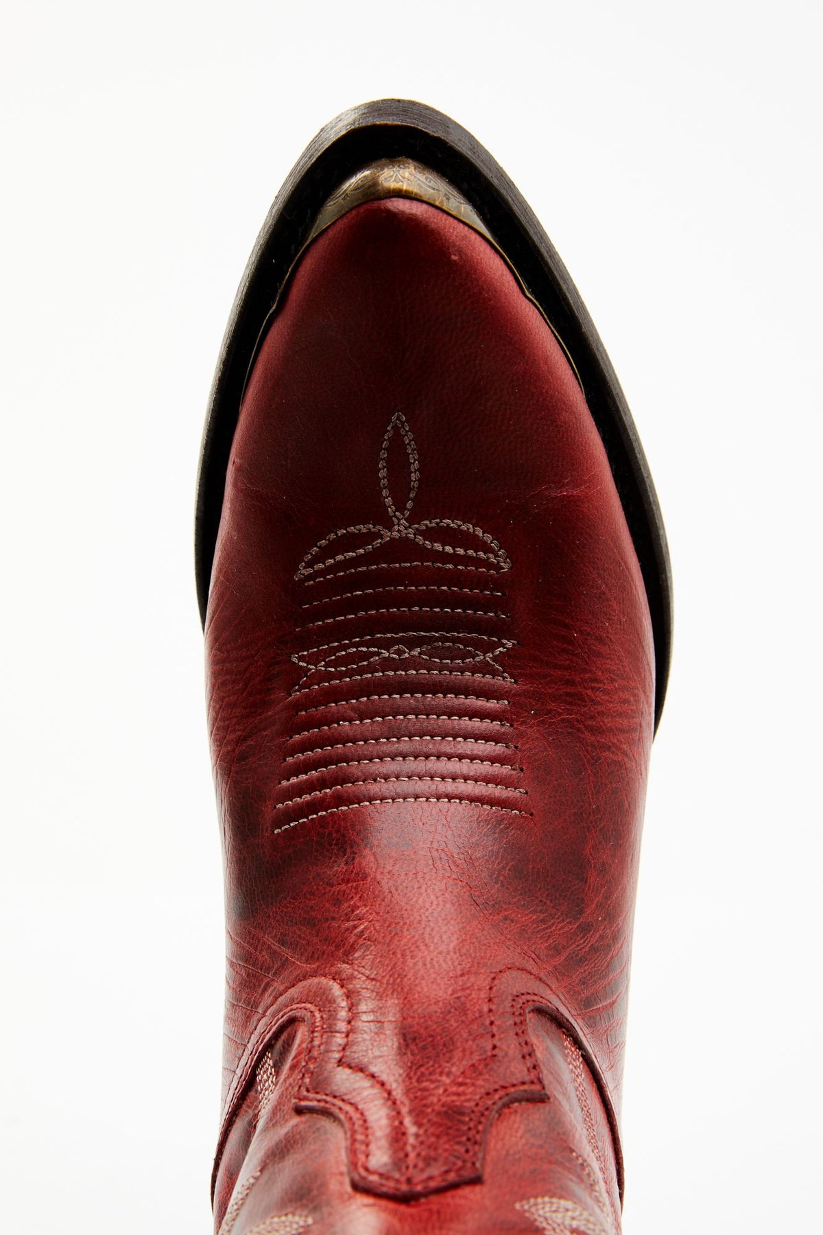 Wheels Red Leather Western Booties - Round Toe
