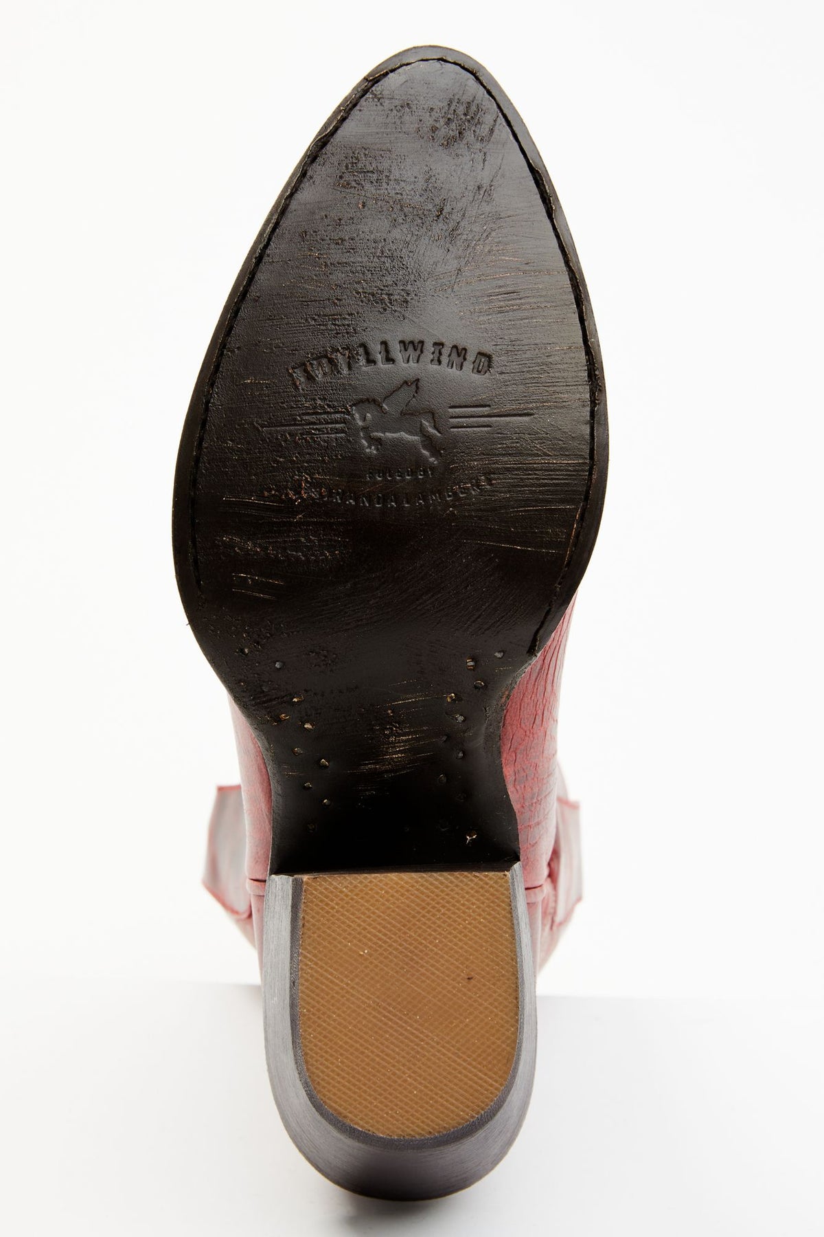 Wheels Red Leather Western Booties - Round Toe